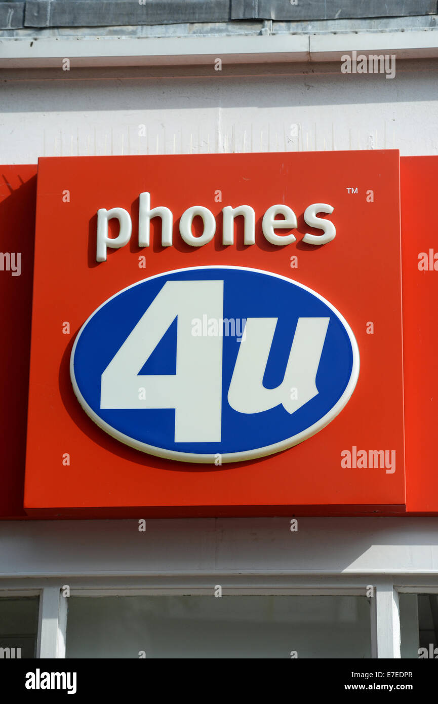 Phones 4U, phone shop sign UK Stock Photo - Alamy