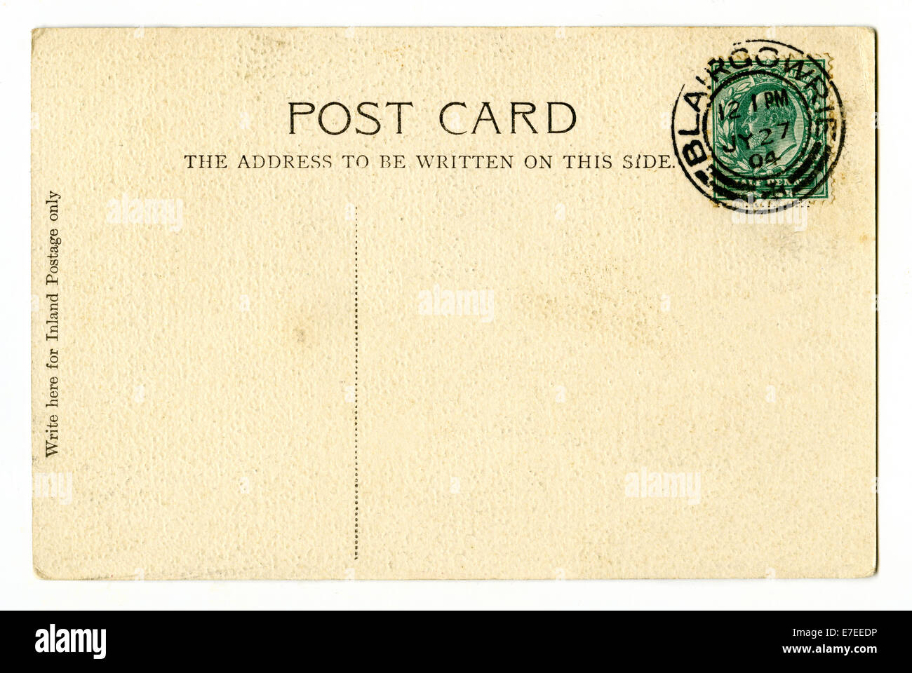 A vintage postcard over a plain white background Stock Photo - Alamy