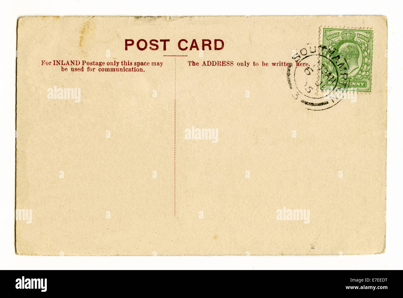 A vintage postcard over a plain white background Stock Photo - Alamy