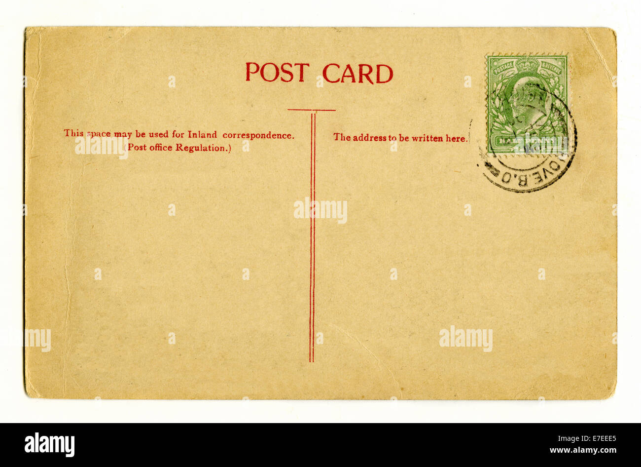 A vintage postcard over a plain white background Stock Photo - Alamy