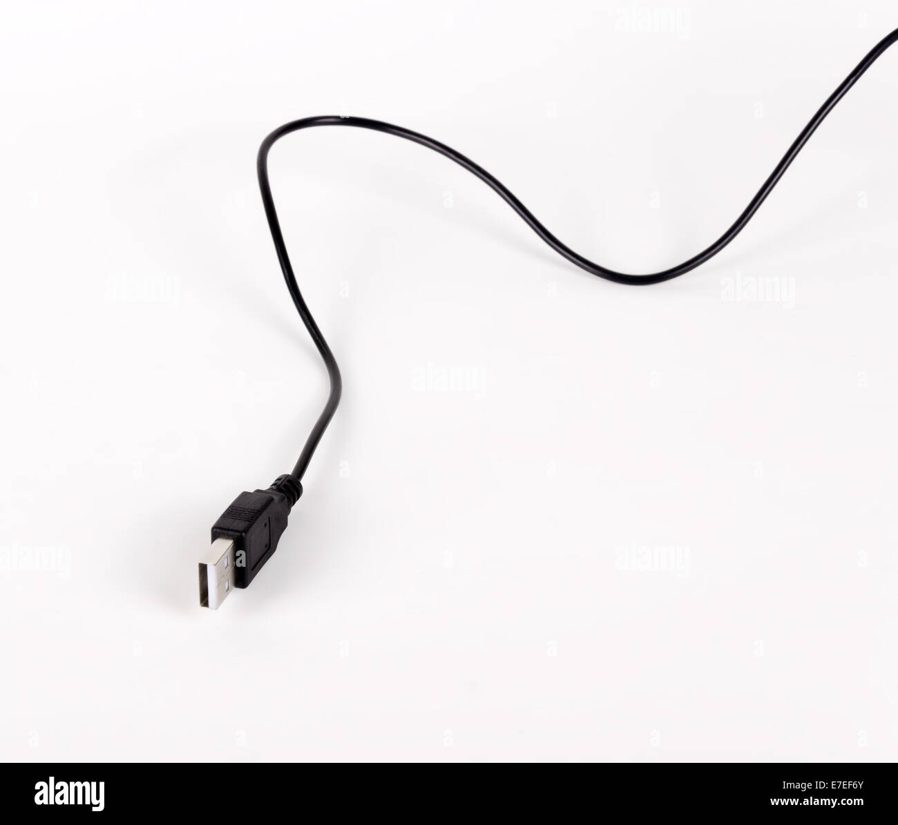 Black USB Cable Plug isolated on White Background Stock Photo - Alamy