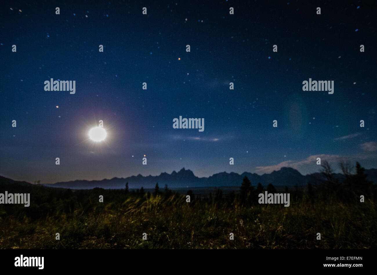 Night Sky over Grand Teton National Park Stock Photo - Alamy