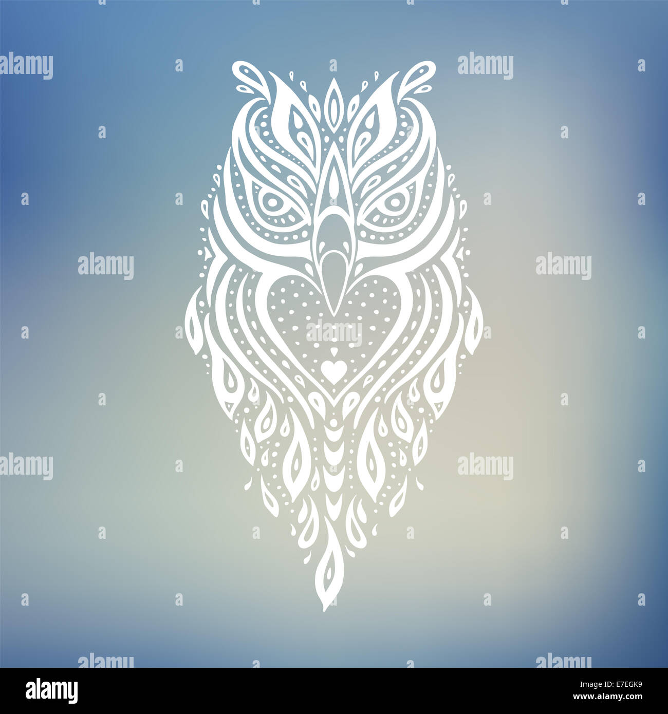 Decorative Owl. Ethnic pattern Stock Photo - Alamy