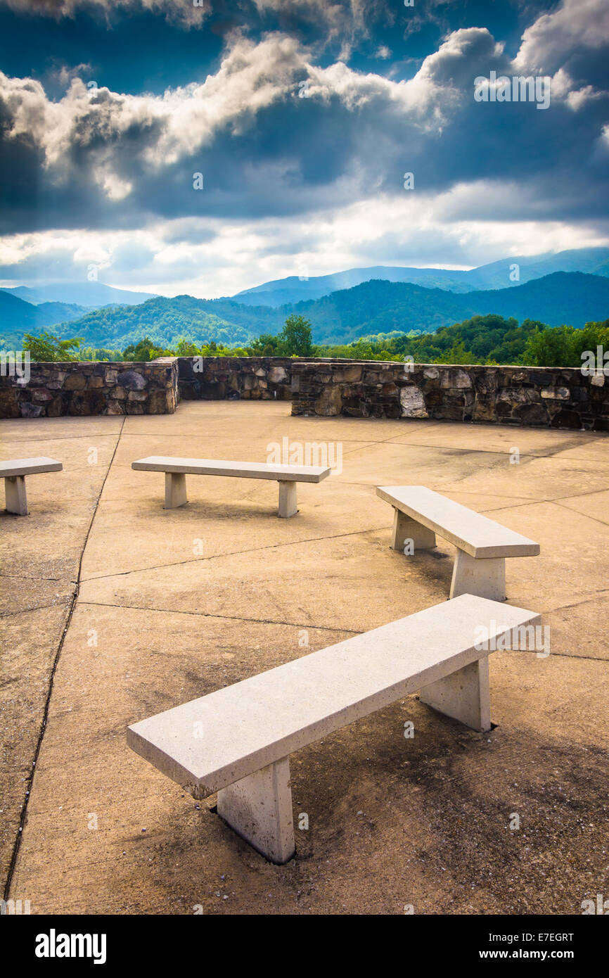 Benches and views of the Appalachian Mountains from Bald Mountain Ridge ...