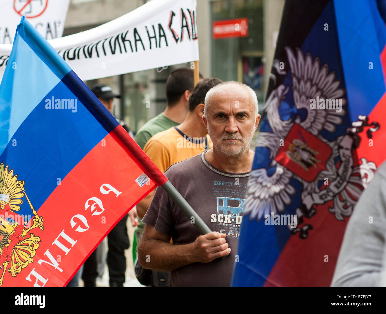 Bulgarian citizens rally in the streets in Sofia demanding the ...