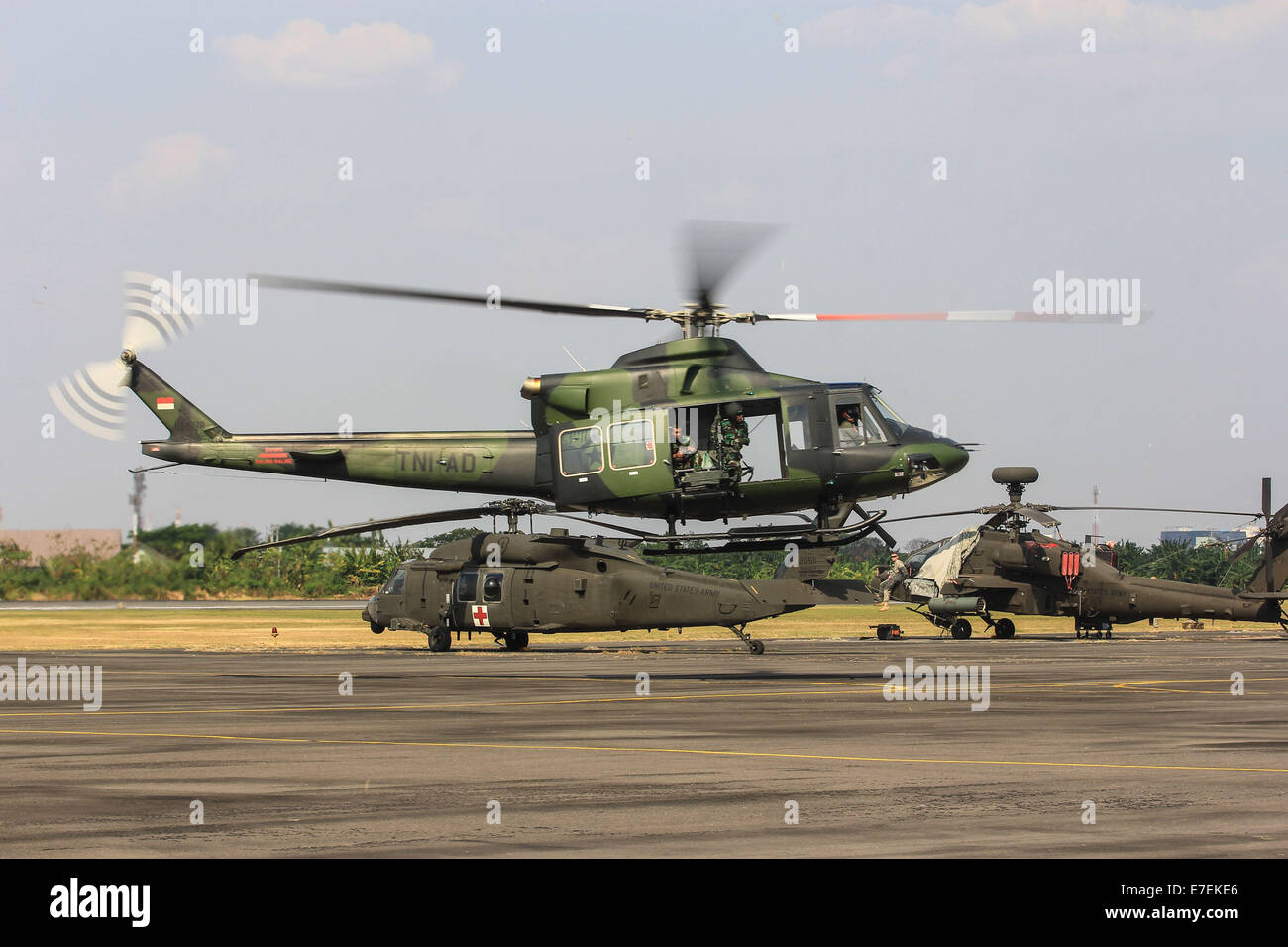 Semarang, Indonesia. 15th Sep, 2014. Military helicopters take part ...