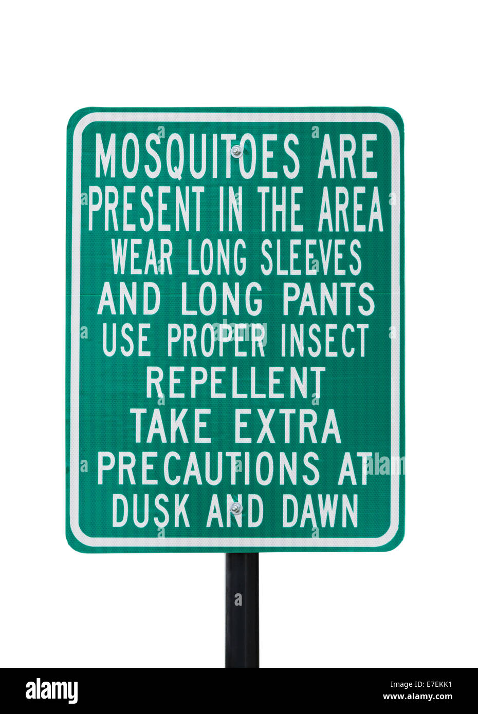 Mosquito warning sign isolated on white Stock Photo - Alamy
