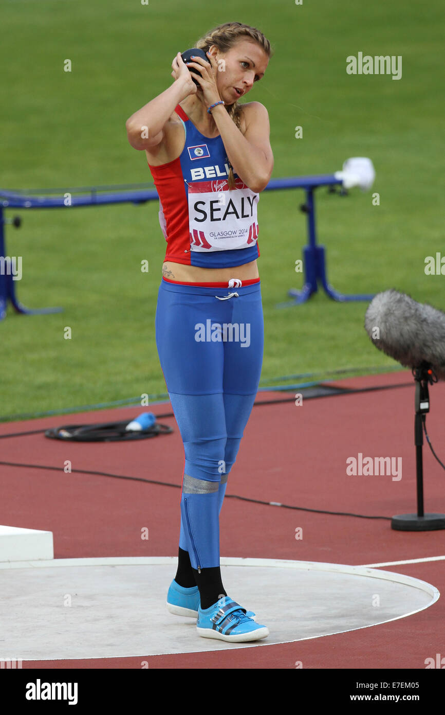 Katy SEALY of Belize in the Shot Put of the womens heptathlon at ...