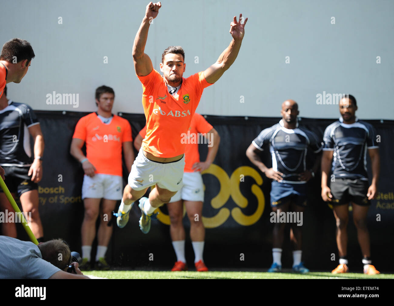 Stellenbosch, South Africa. 15th Sep, 2014. Chris Dry doing frog jumps ...
