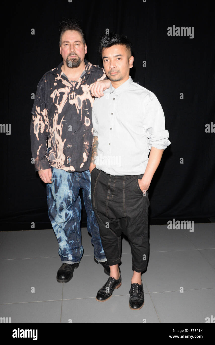 London, UK. 15th Sep, 2014. Designer Vin Omi backstage showcases ...