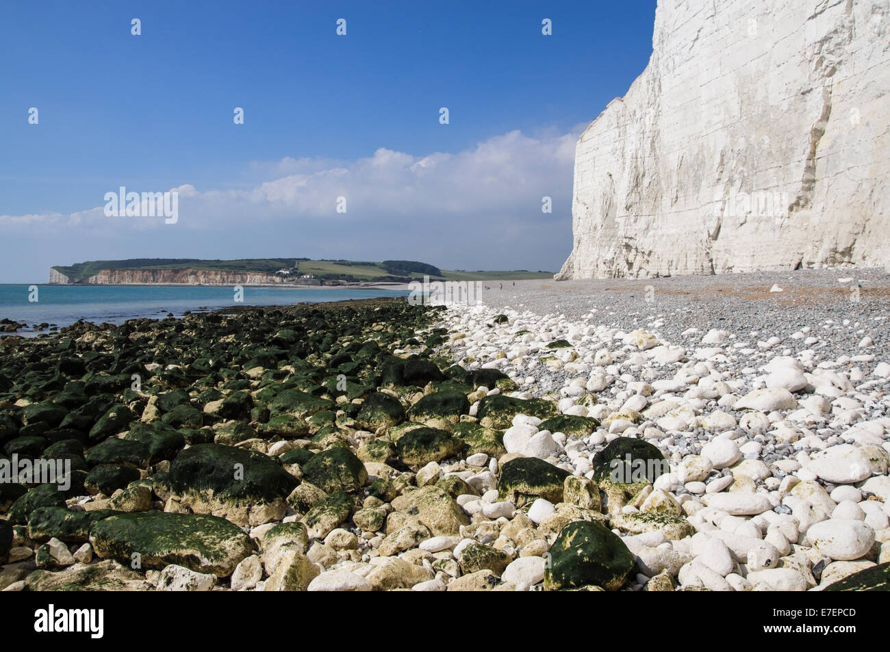 The Seven Sisters chalk cliffs near Seaford East Sussex England United ...