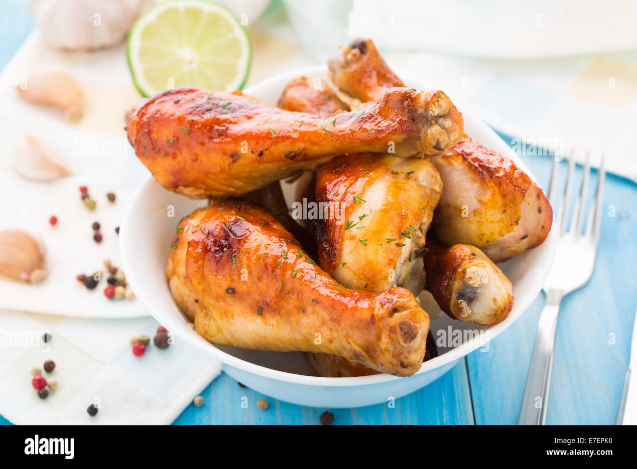 Roasted chicken legs Stock Photo - Alamy