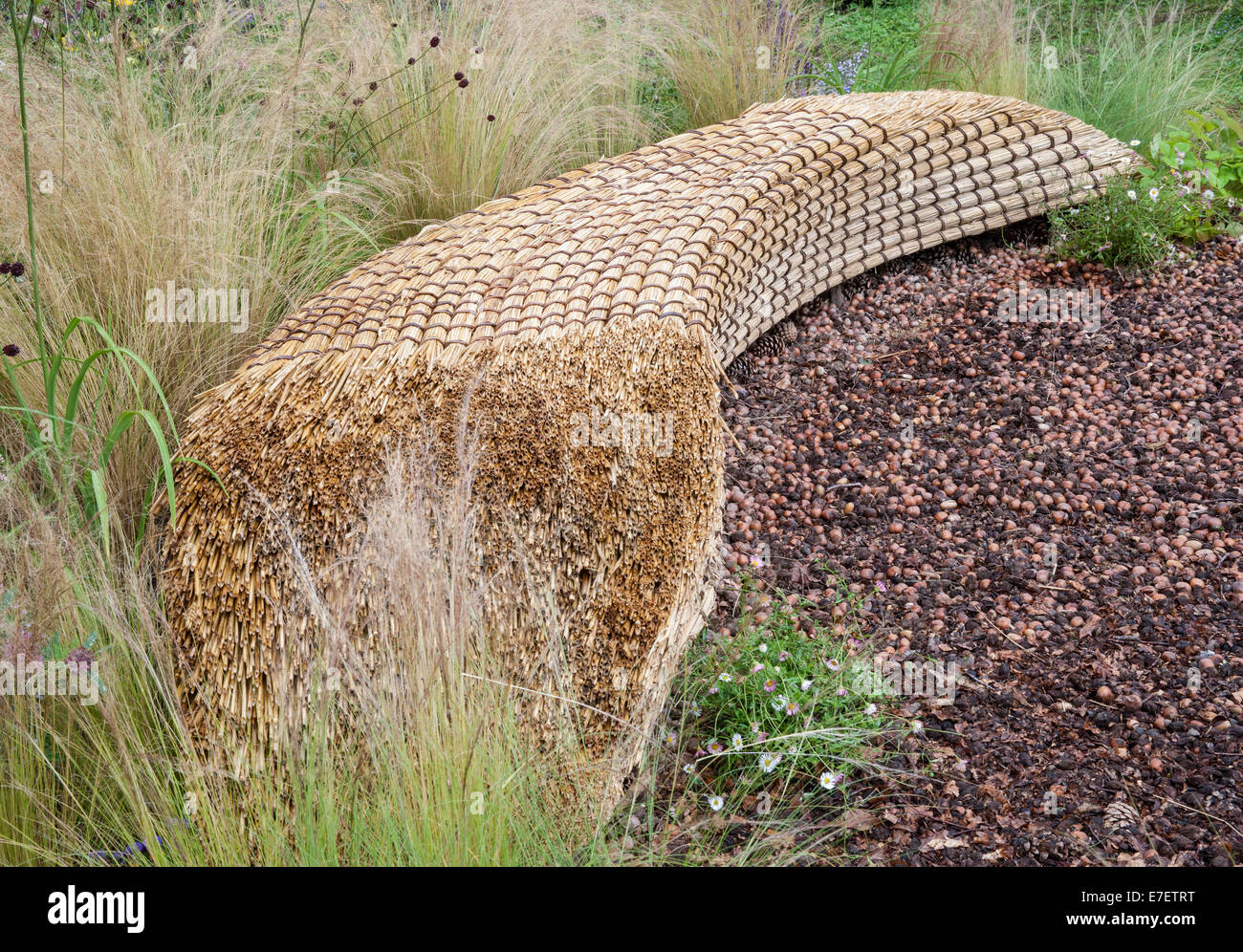 Garden - Jordans Wildlife Garden - view of garden seat bench made from ...