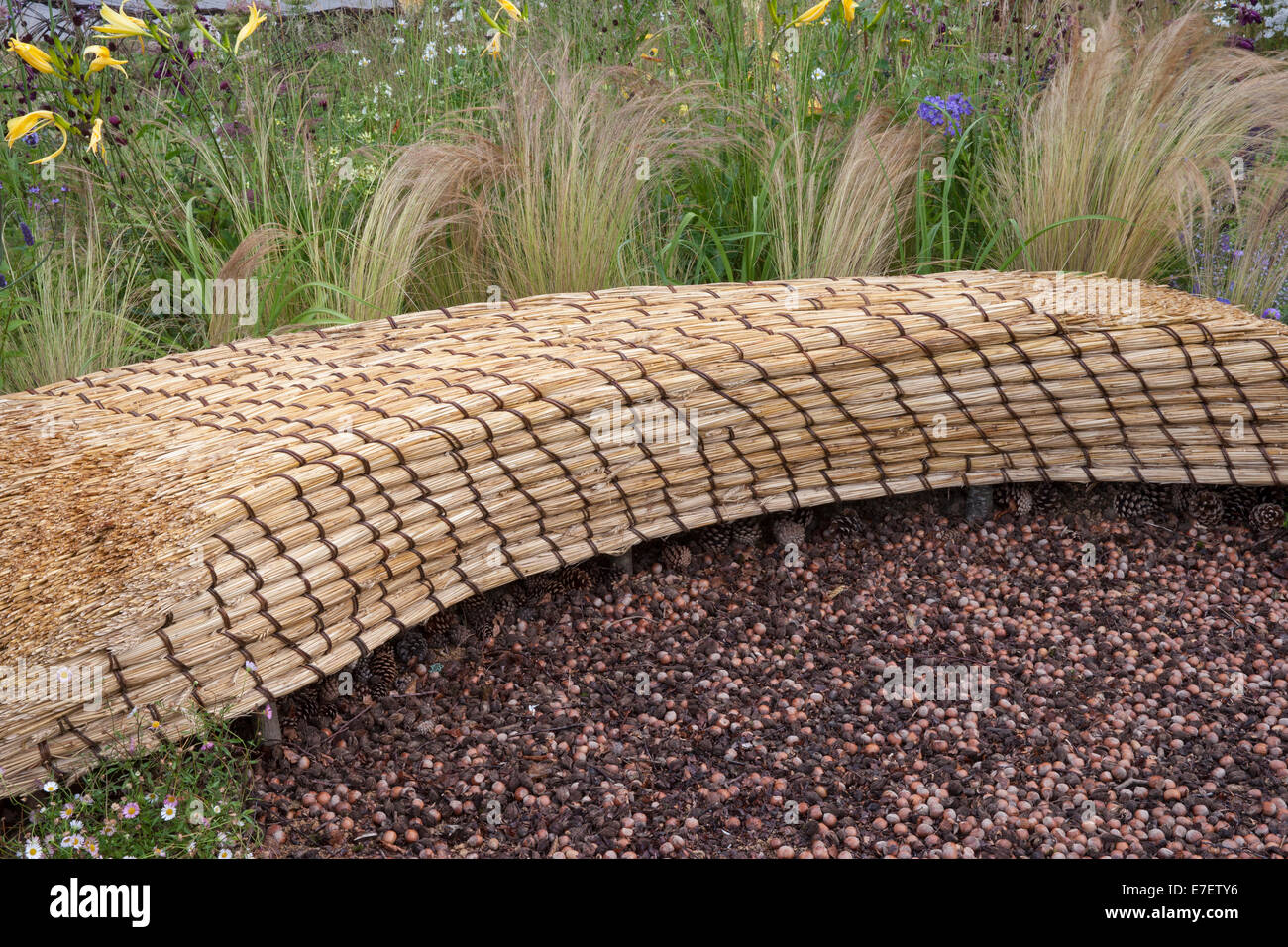 Garden - Jordans Wildlife Garden - view of garden seat bench made from ...