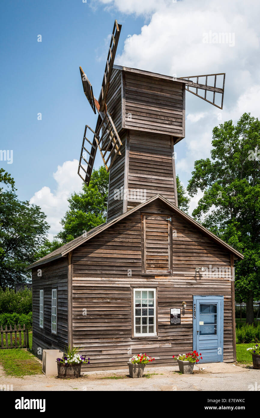 The historic Windmill House in the Amana Colonies, Iowa, USA Stock ...