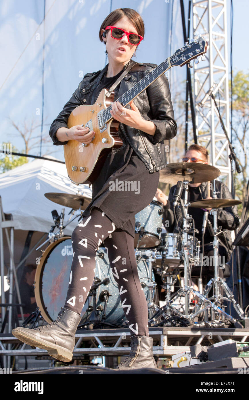 Chicago, Illinois, USA. 14th Sep, 2014. Musician SARA QUIN of the band ...
