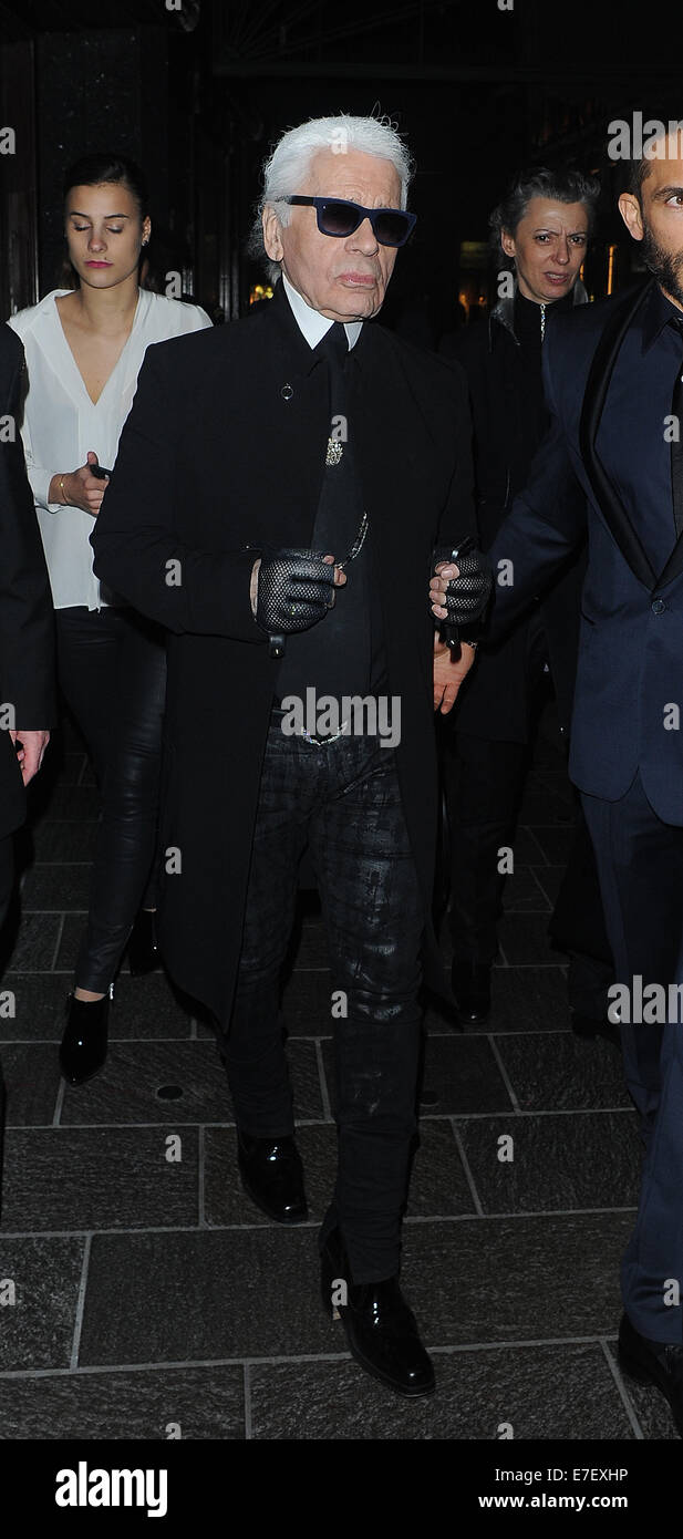 Karl Largerfeld pictures leaving Harrods in London after the channel ...