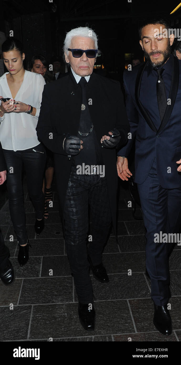 Karl Largerfeld pictures leaving Harrods in London after the channel ...