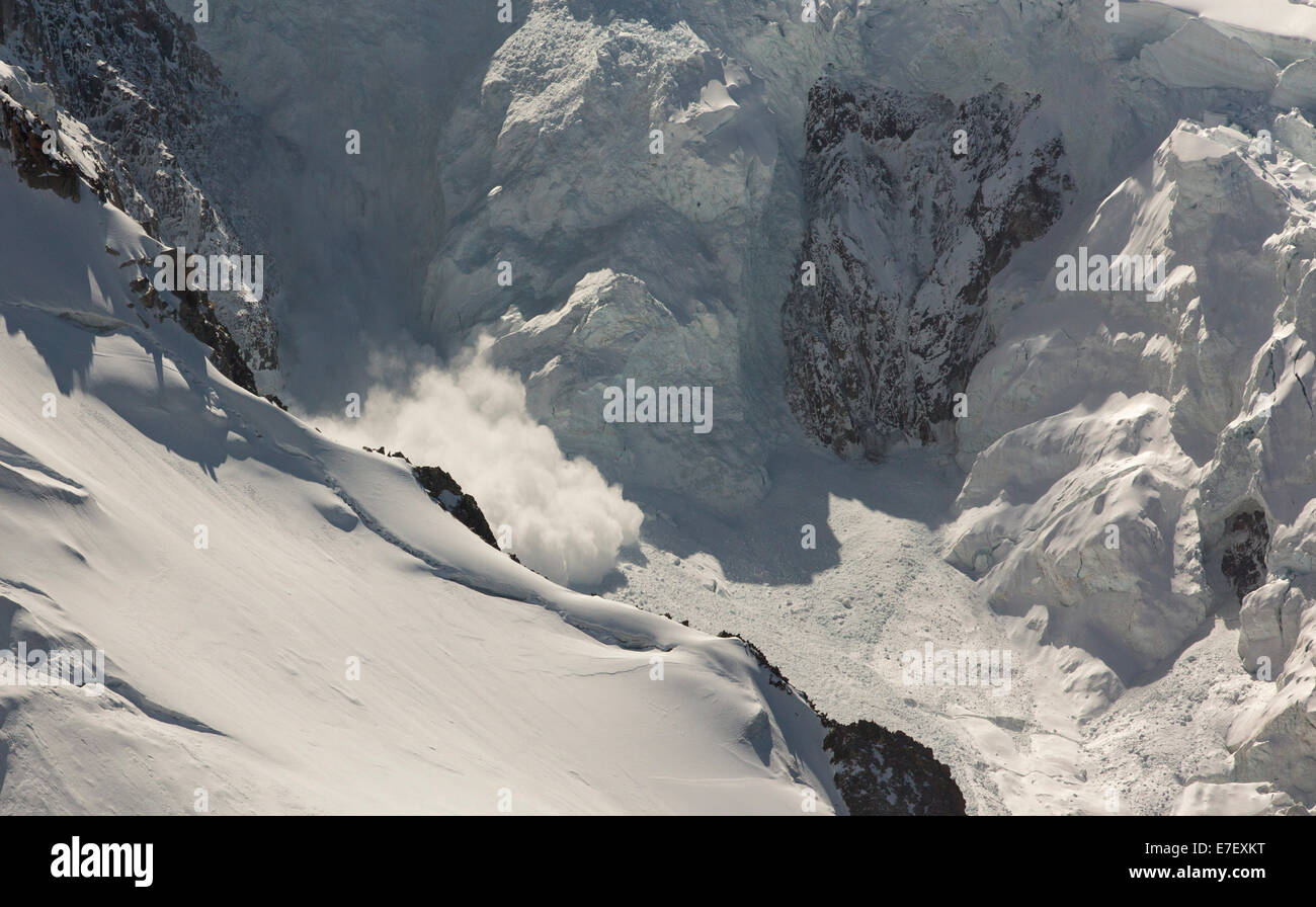 An avalanche coming off Mont Blanc, Chamonix, France Stock Photo - Alamy