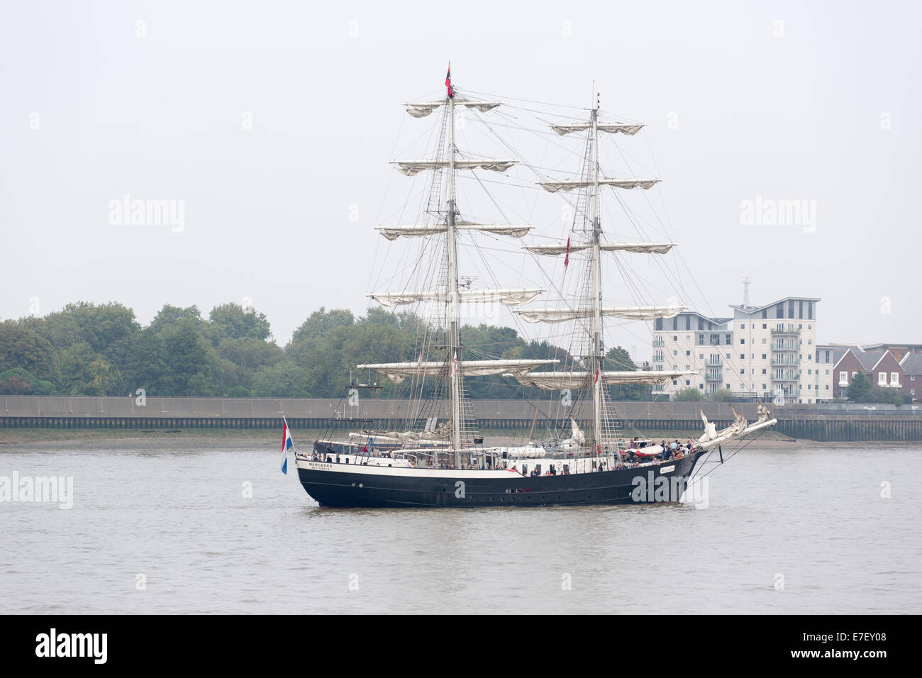 Atmospheric shot of the Tall Ships Festival on the river Thames in ...