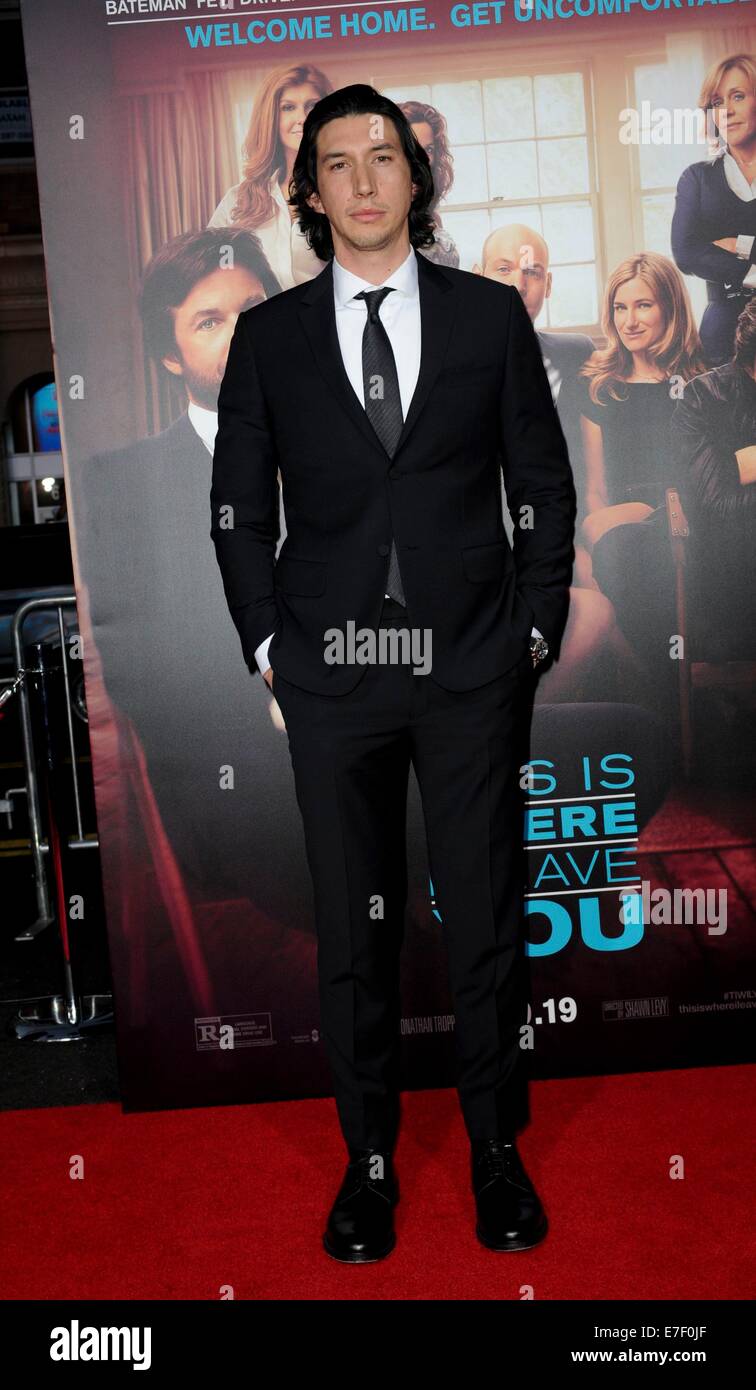 Los Angeles, CA, USA. 15th Sep, 2014. Adam Driver at arrivals for THIS ...