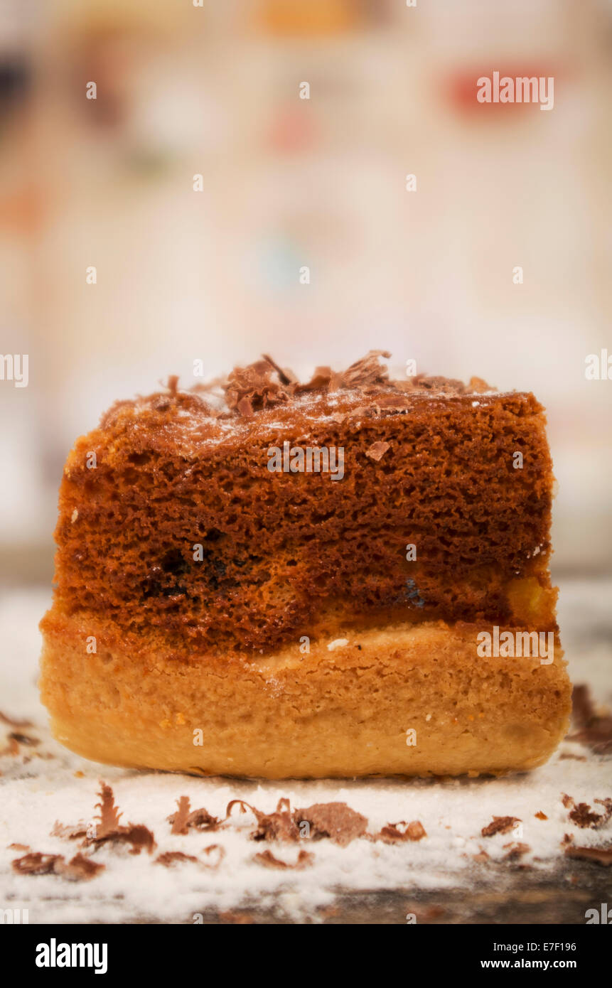 Slice of cake rear view Stock Photo - Alamy