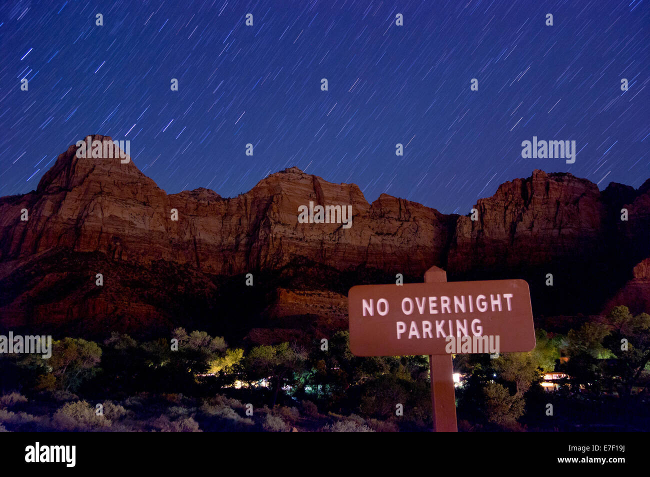 night scenery in zion national park Stock Photo - Alamy