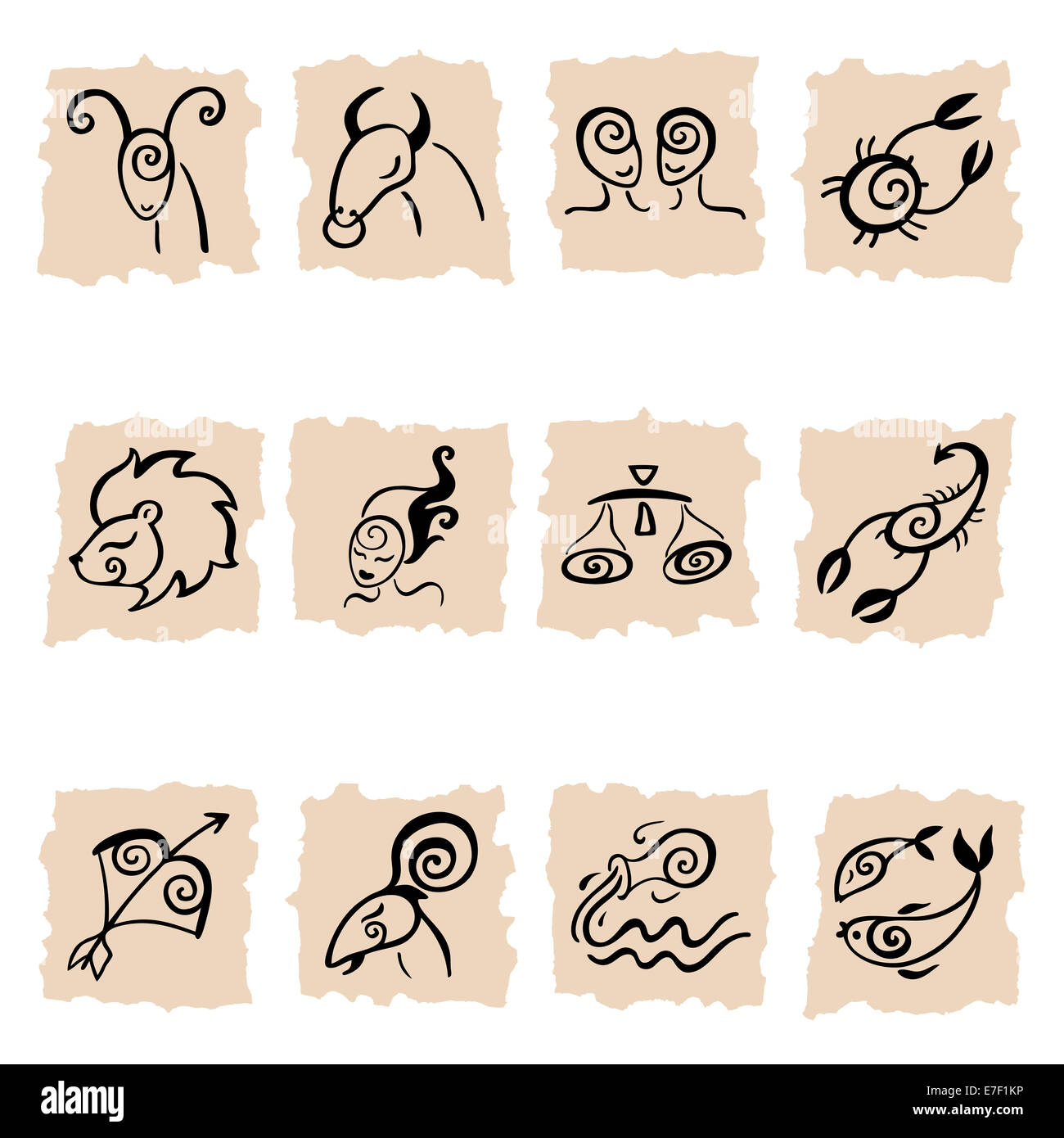 Horoscope. Zodiac set Stock Photo - Alamy