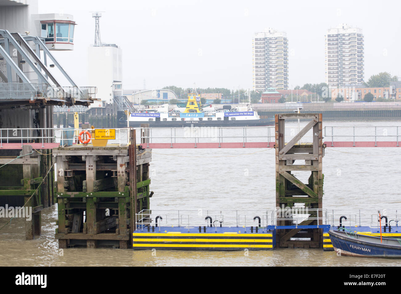 Woolwich free ferry during Tall Ships Festival on the river Thames in ...