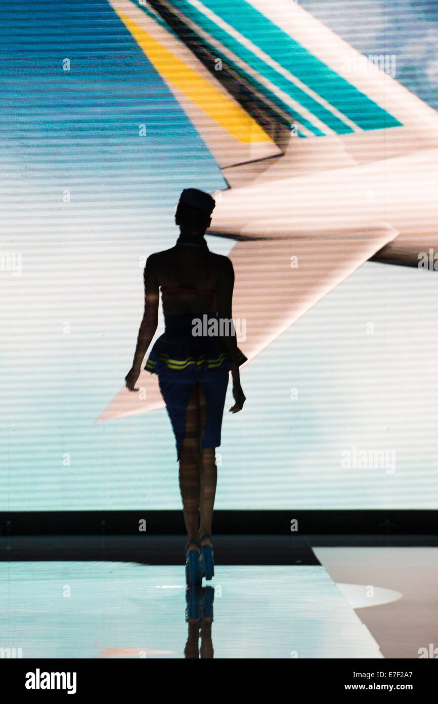 Madrid, Spain. 15th Sep, 2014. Model at the Andres Sarda show during ...