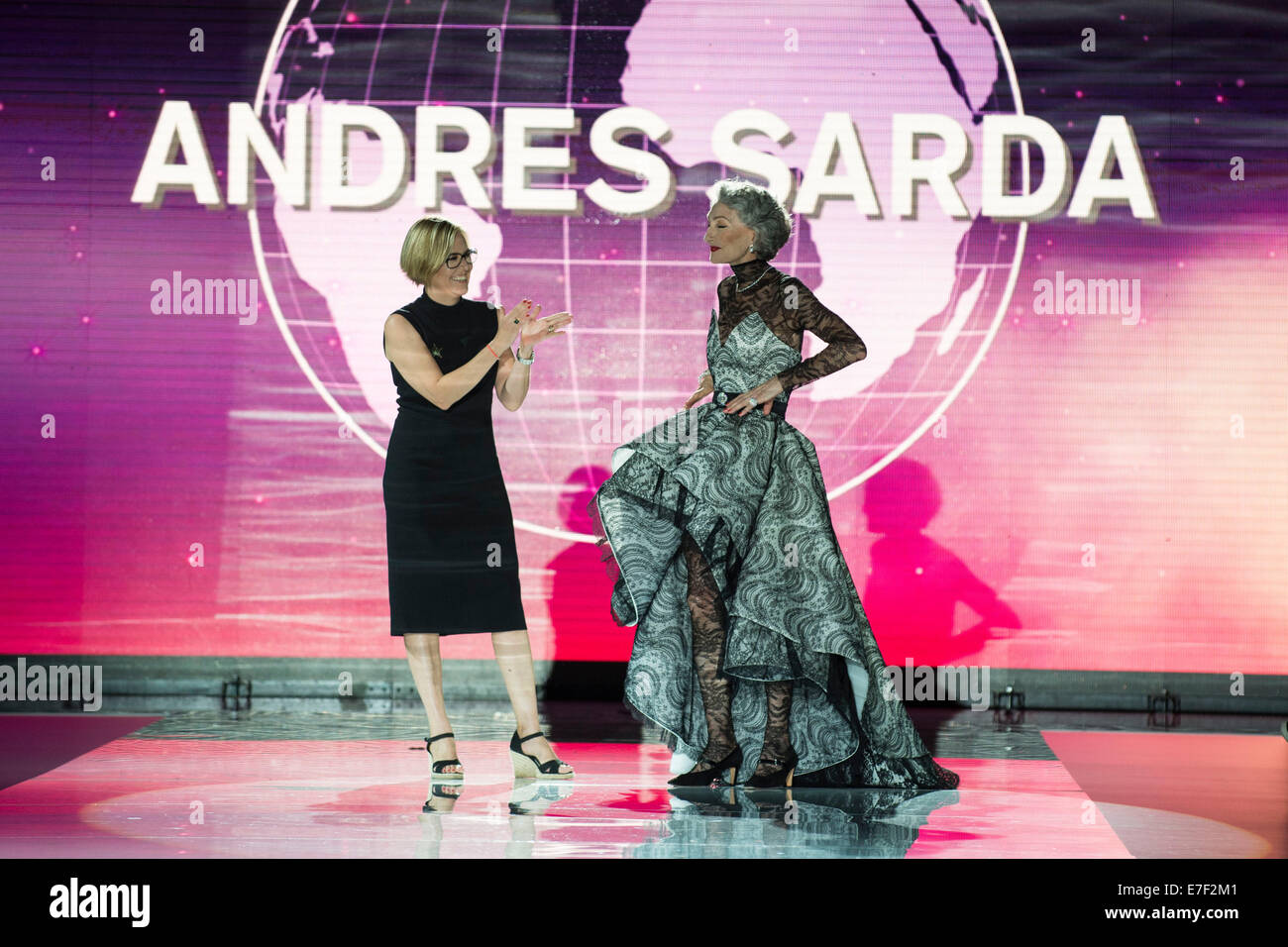 Madrid, Spain. 15th Sep, 2014. Model at the Andres Sarda show during ...