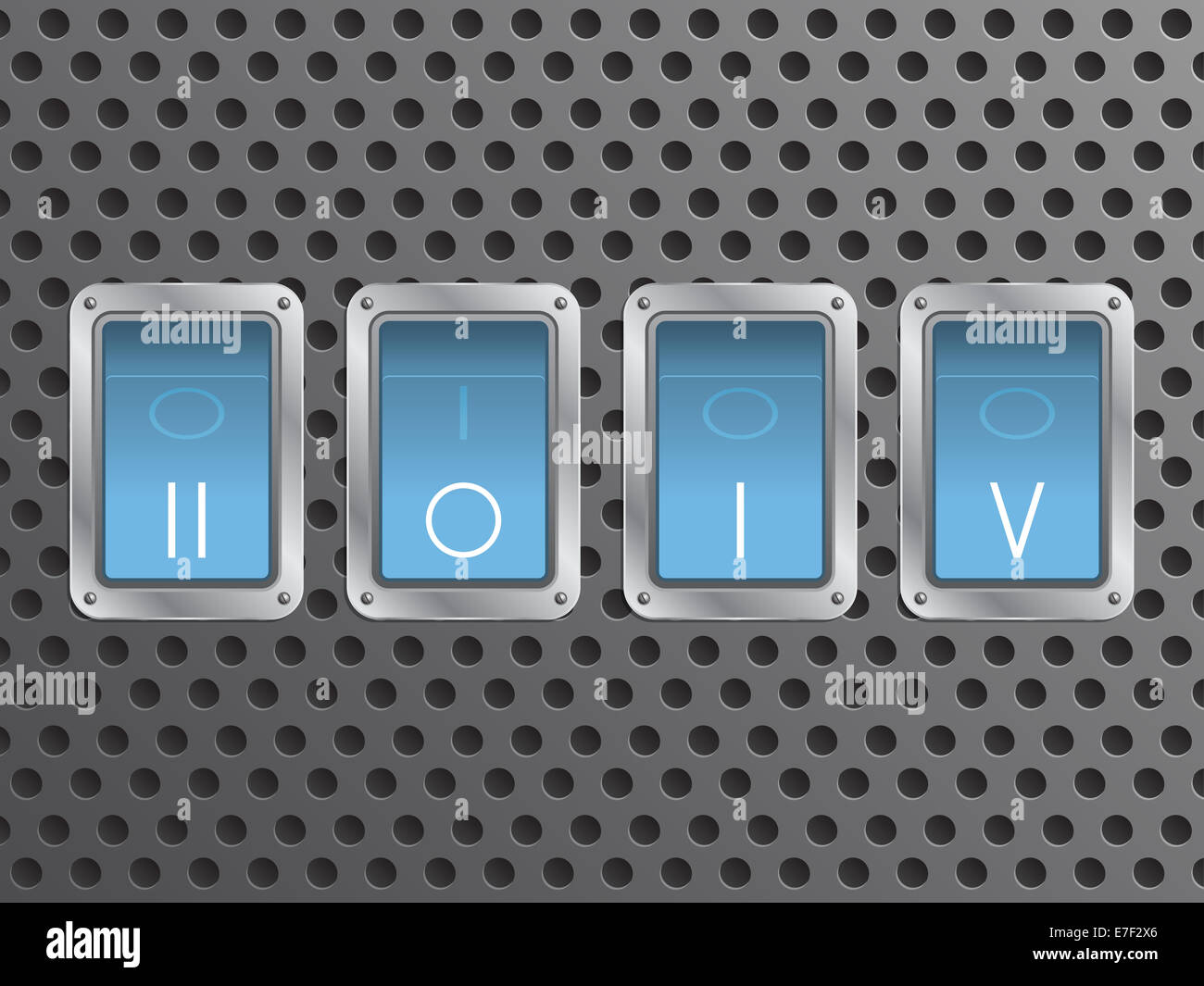 Abstract 2015 background ilustrated by power buttons on industrial ...