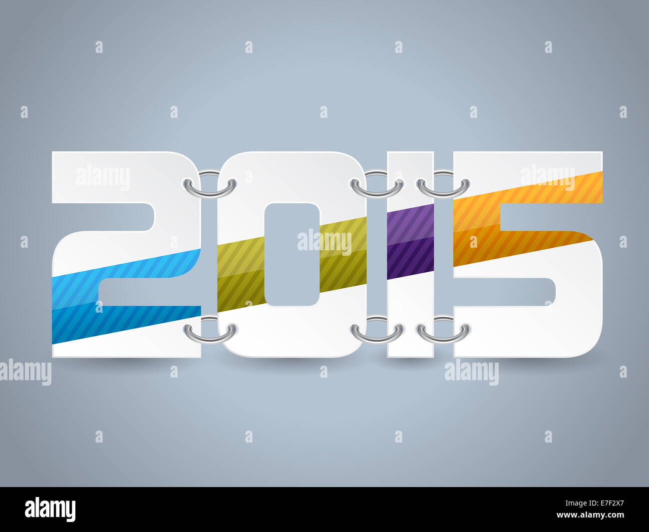 Year 2015 text with striped colors and chains Stock Photo - Alamy