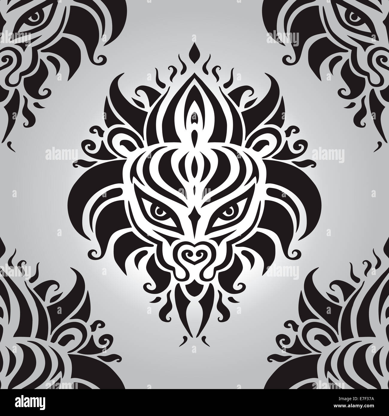 Lion head tribal pattern ethnic hi-res stock photography and images - Alamy