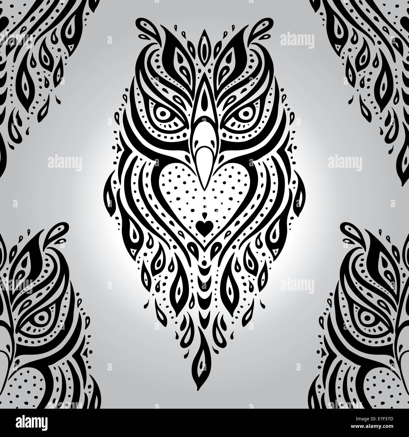 Hand drawing illustration eagle owl hi-res stock photography and images ...