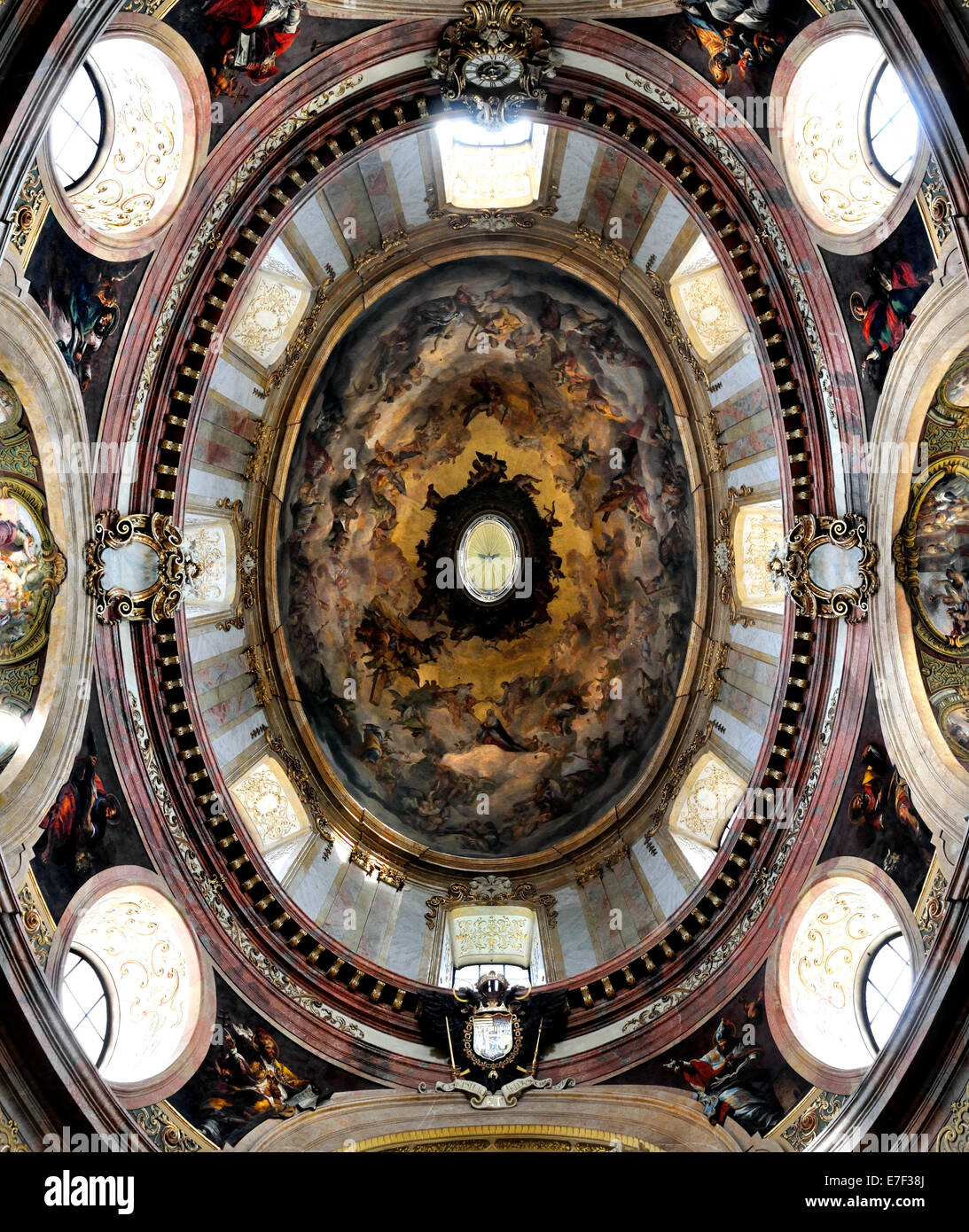 Vienna, Austria. Peterskirche / St Peter's Church interior. Painted ...