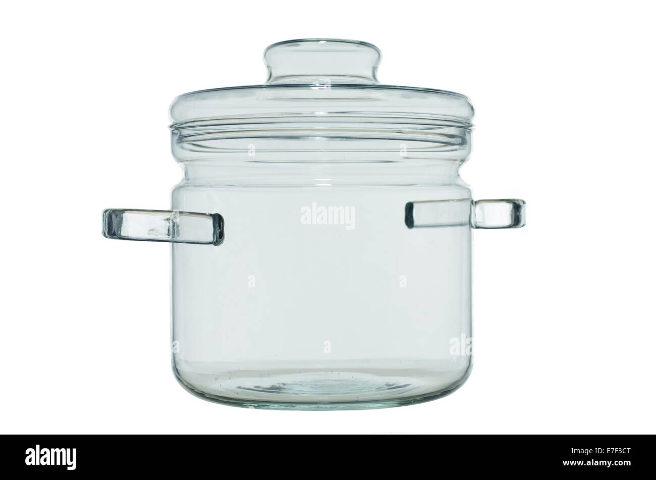 empty glass pot on white background Stock Photo - Alamy