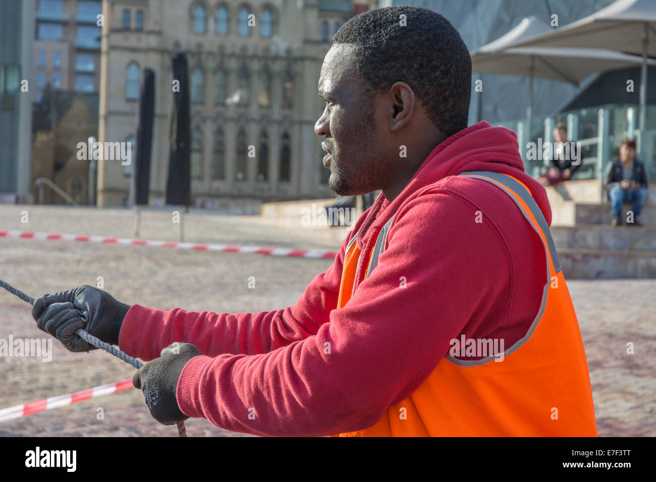 Handsome African Construction Worker Stock Photo - Alamy