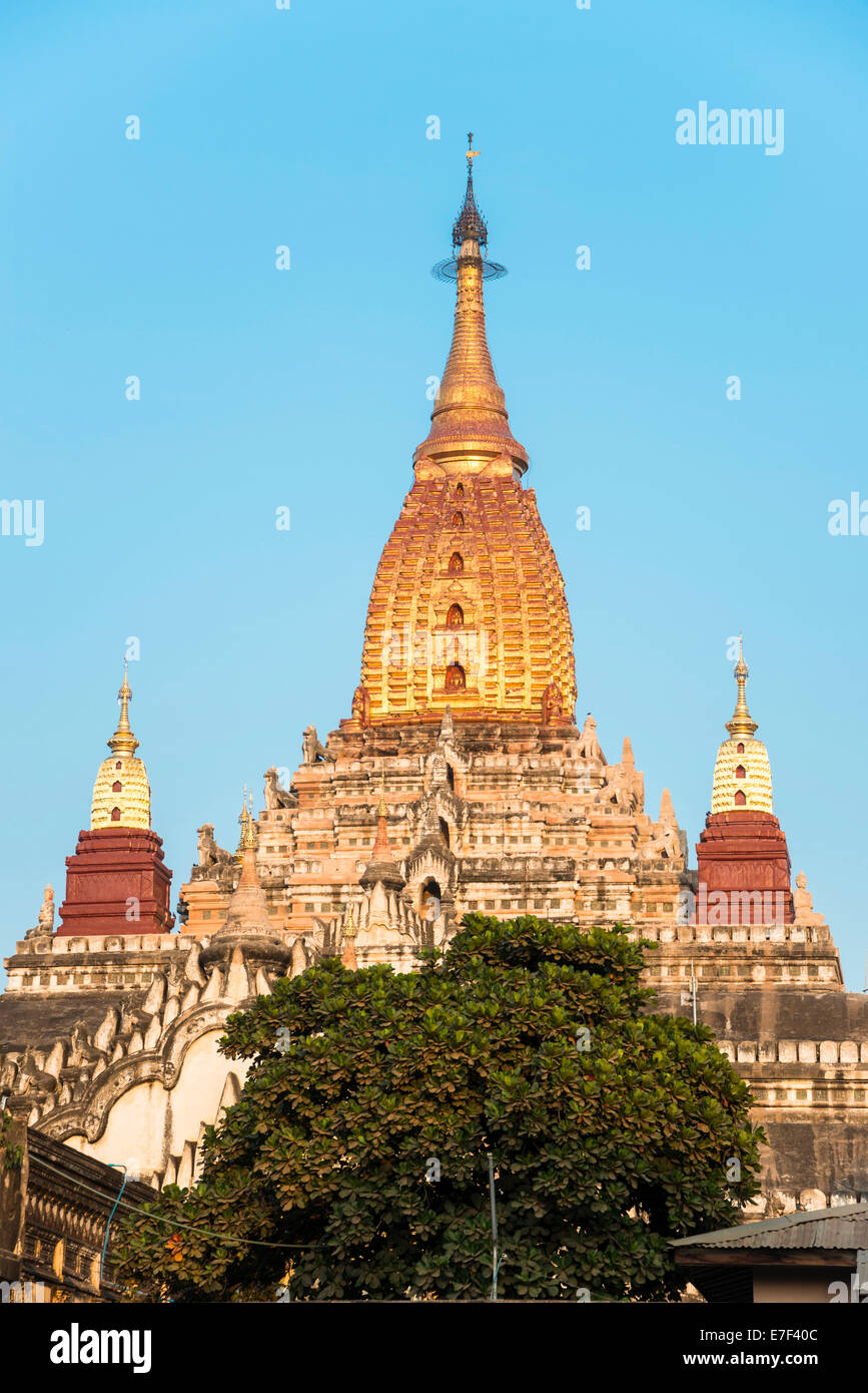 Ananda Temple, gilded tower structure or Shikhara, stupas, pagodas ...
