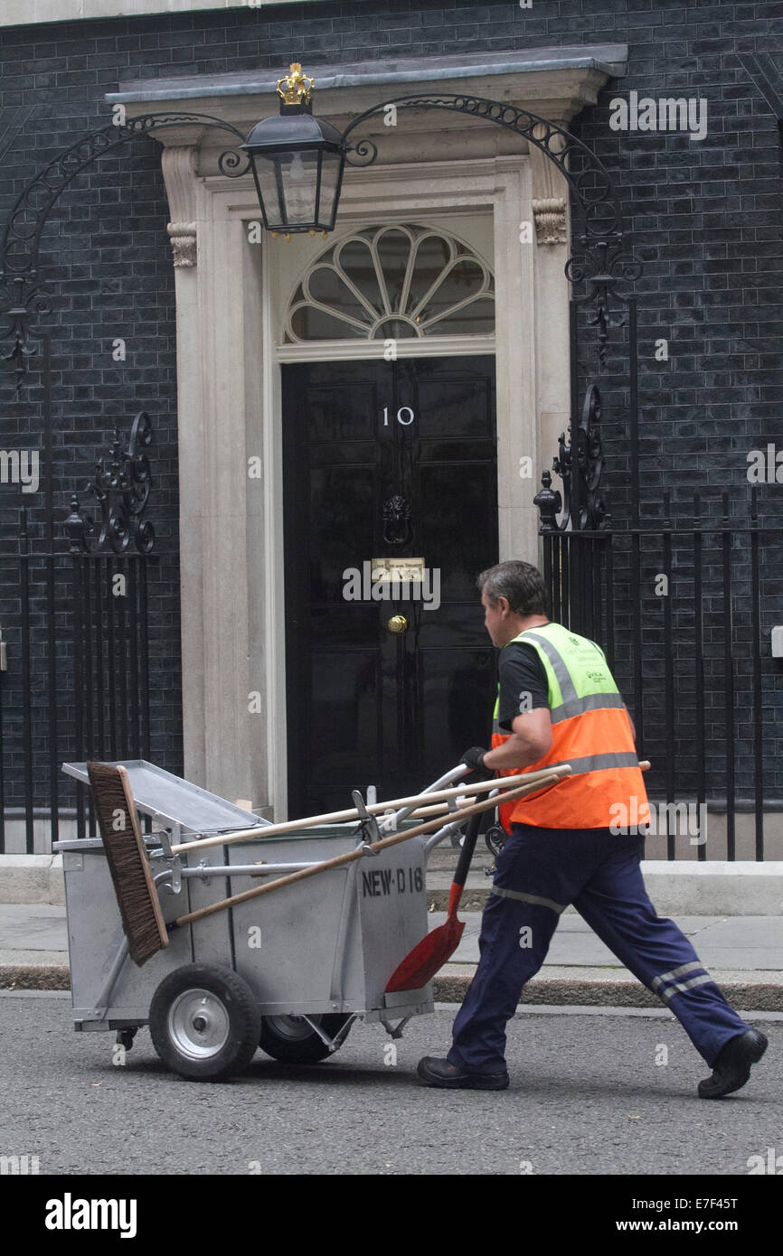 Westminster London,UK. 16th September 2014. Cleaners from Westminster ...