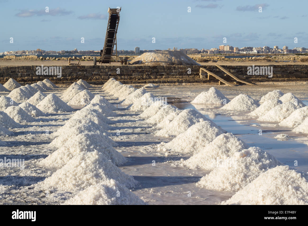 salt mounds "salt marsh" "conveyor belt" harvest sunny summer "sea salt ...