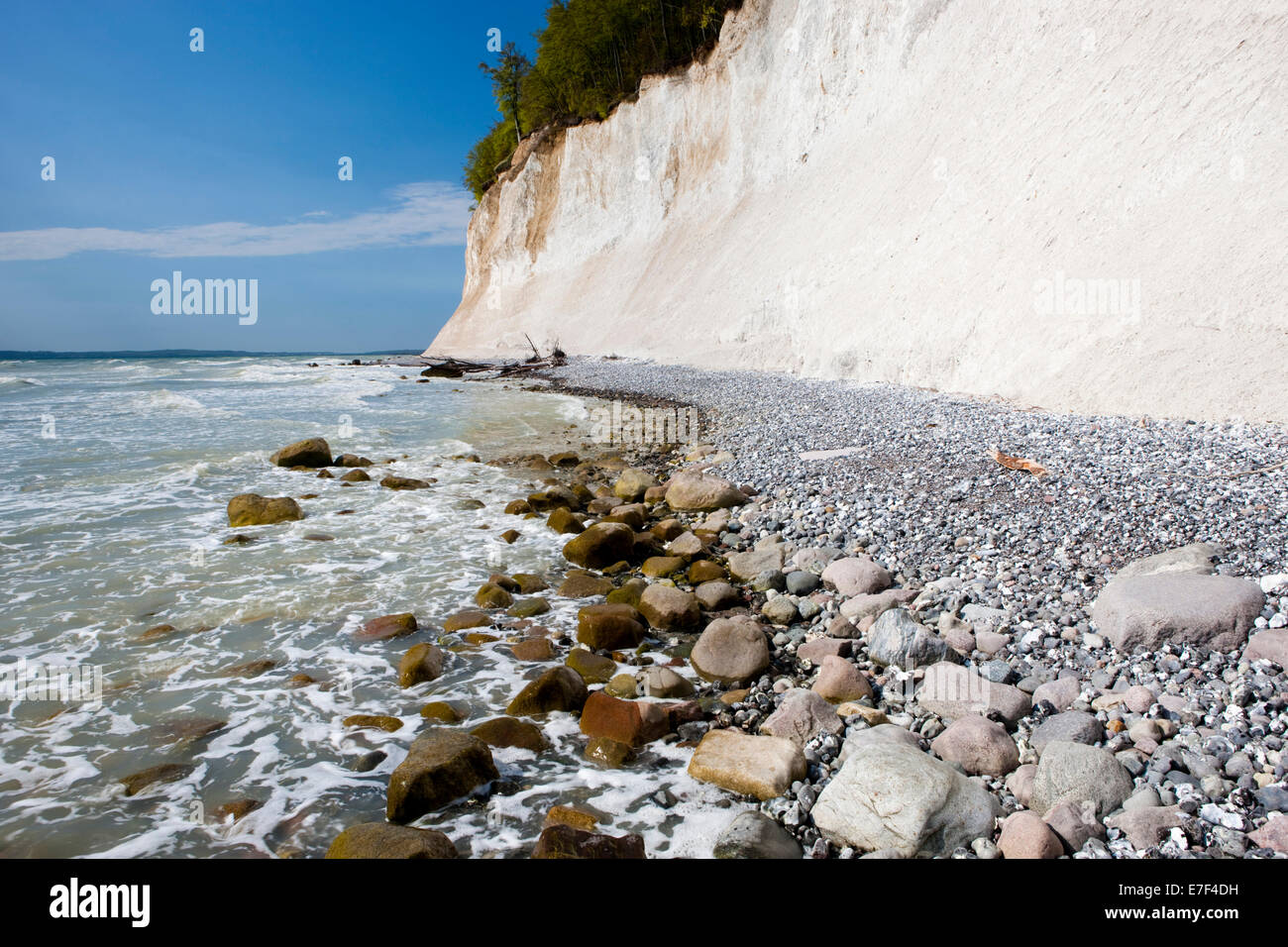 Steep coast with chalk cliffs in the Jasmund National Park, UNESCO ...