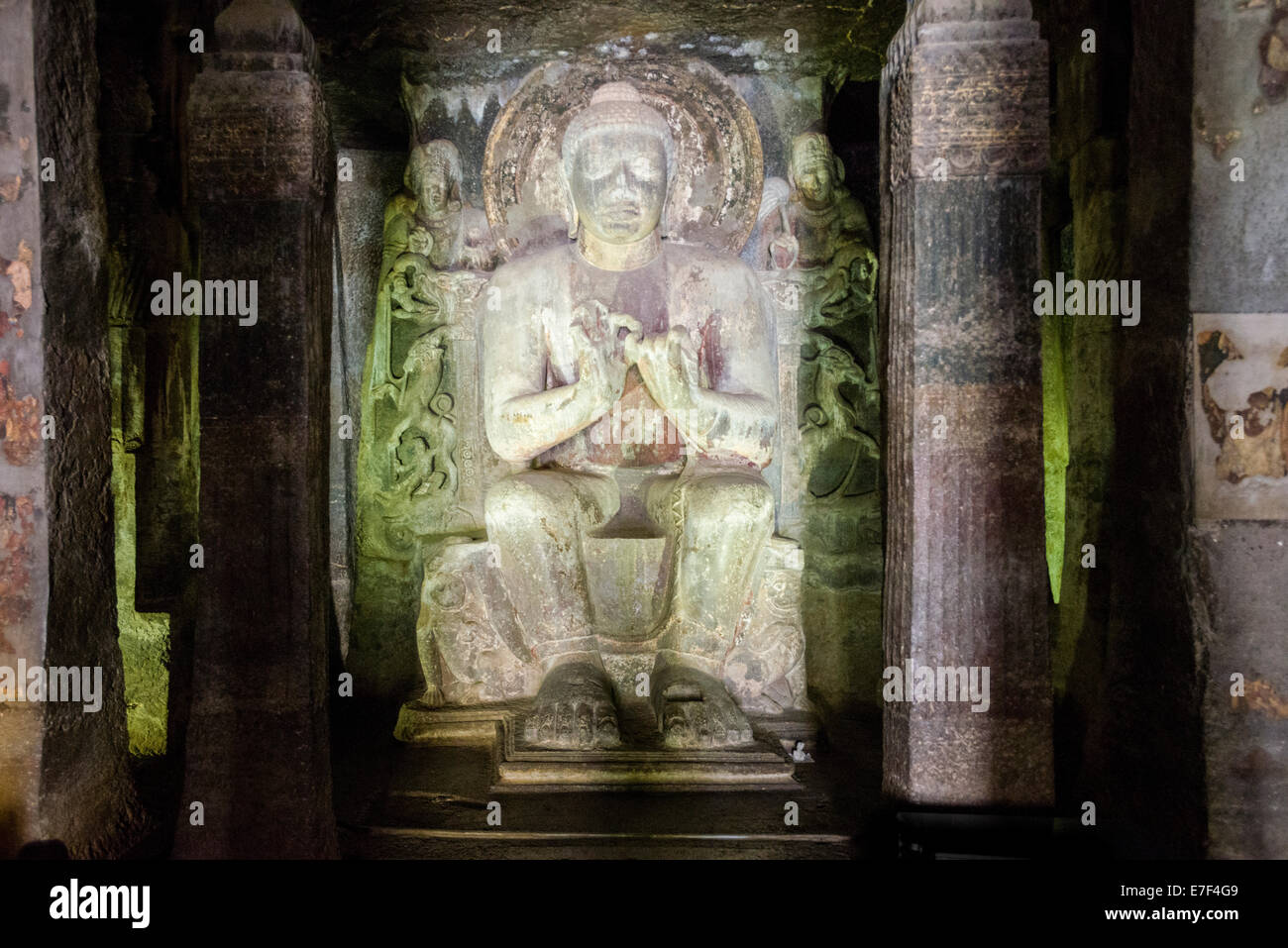 Cave 16, Ajanta Caves, UNESCO World Heritage site, Aurangabad district ...