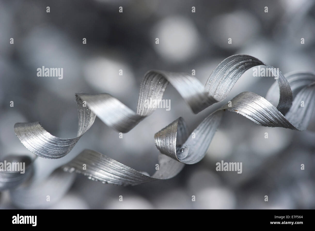 Turned metal shavings created during milling Stock Photo - Alamy