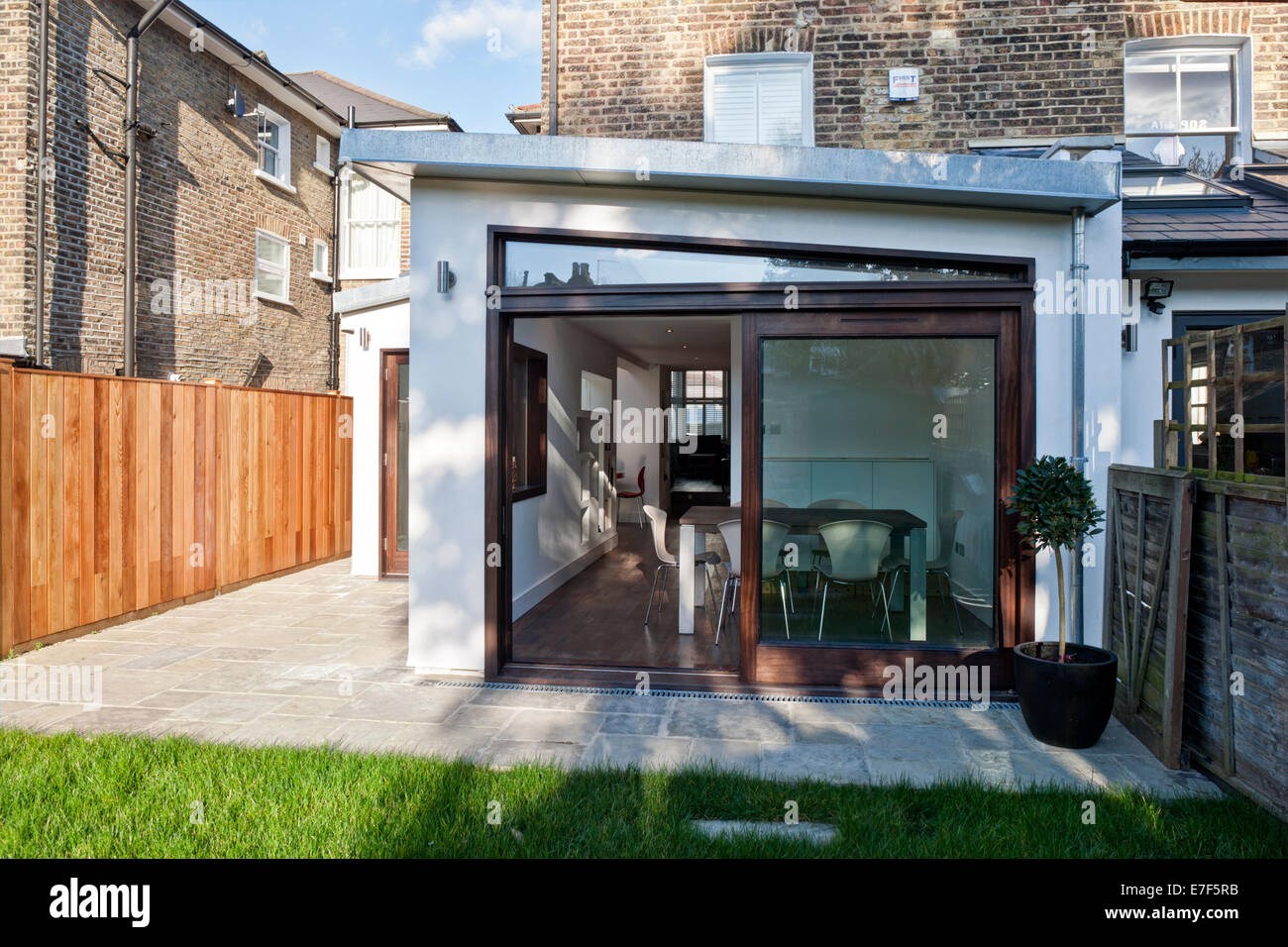 Modernised London Home. Rear extension Stock Photo - Alamy