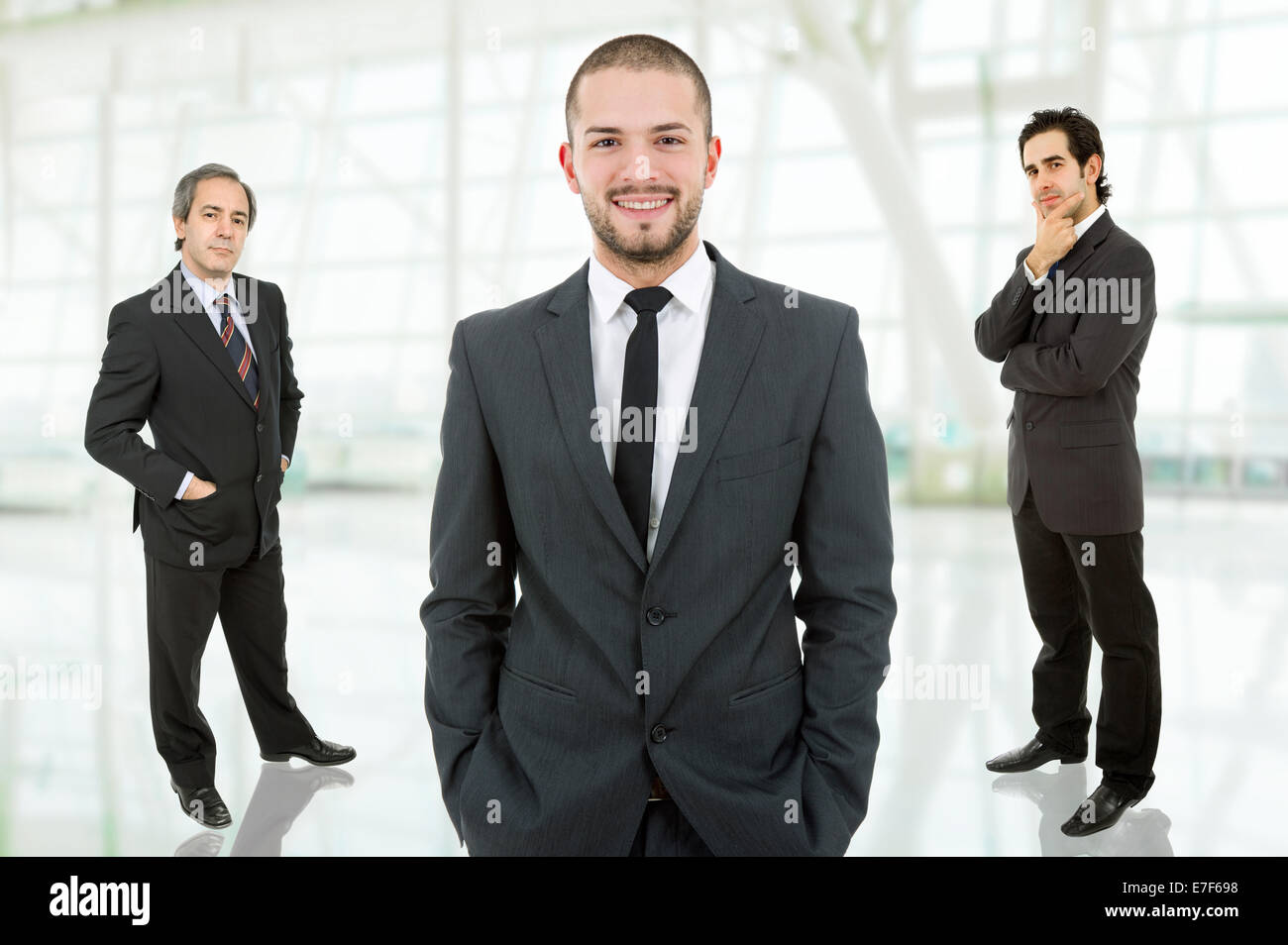 three business men portrait at the office Stock Photo - Alamy
