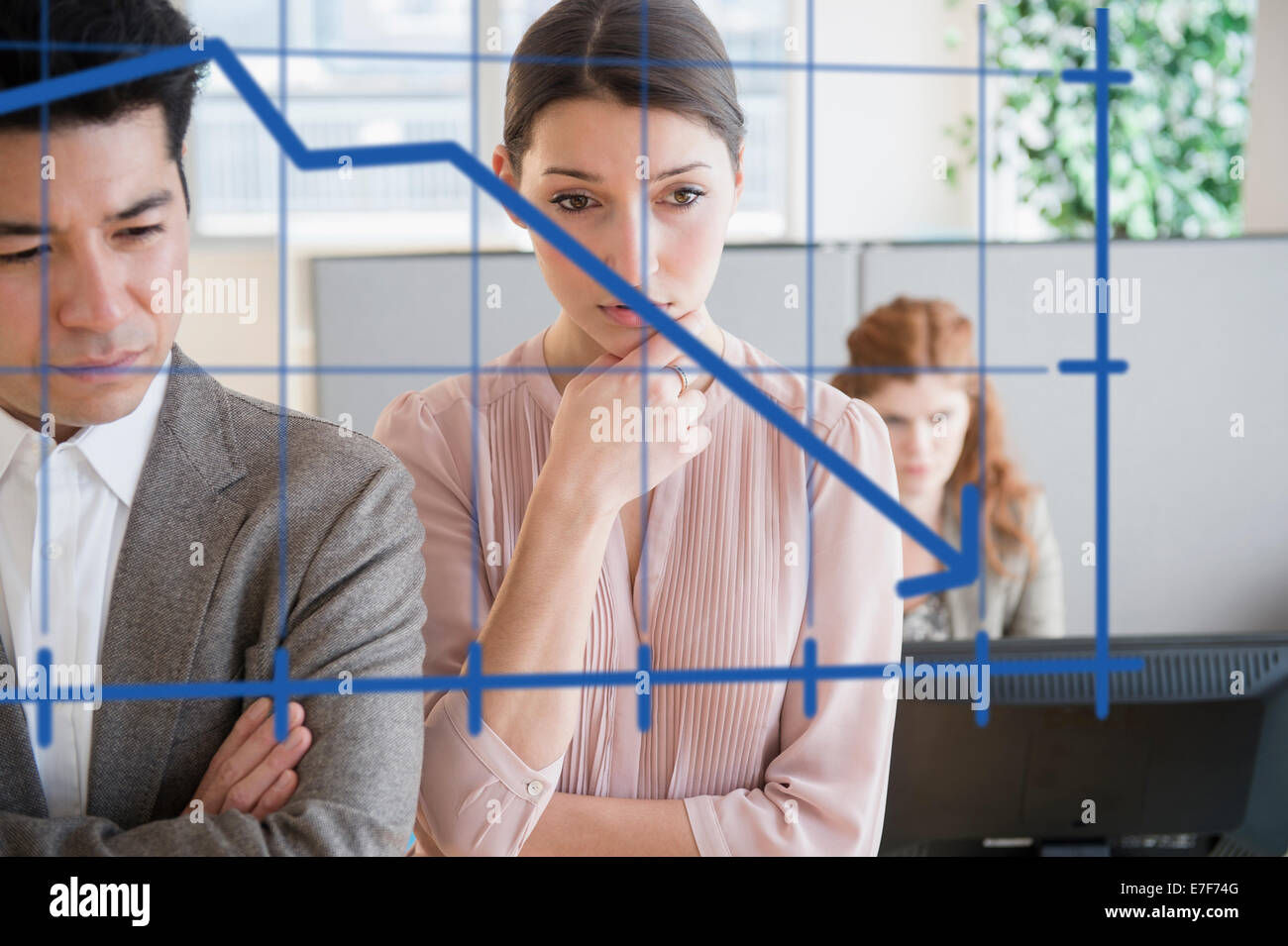 Business people examining graph on window Stock Photo - Alamy