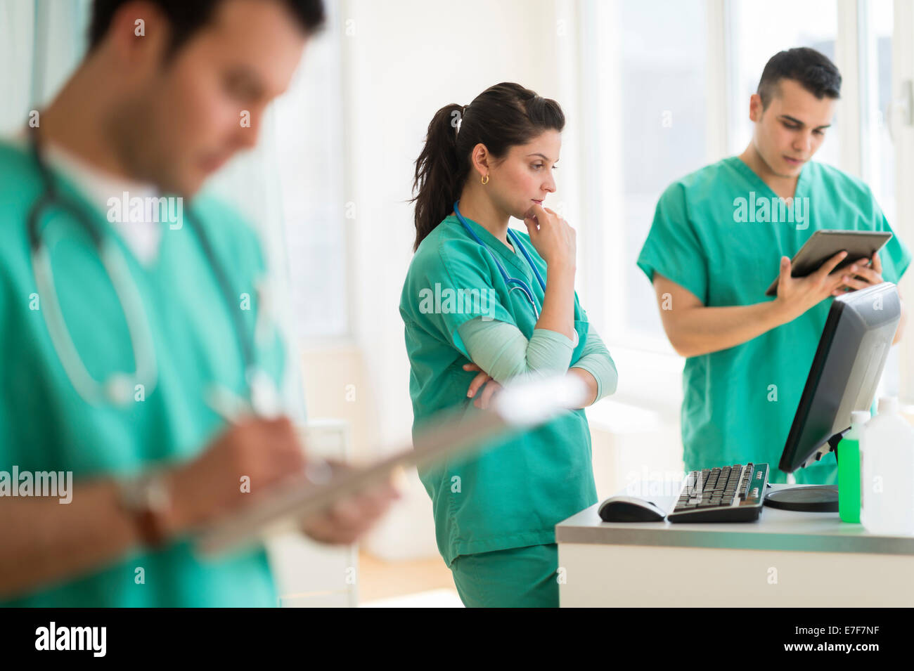 Hispanic nurses working in hospital Stock Photo - Alamy