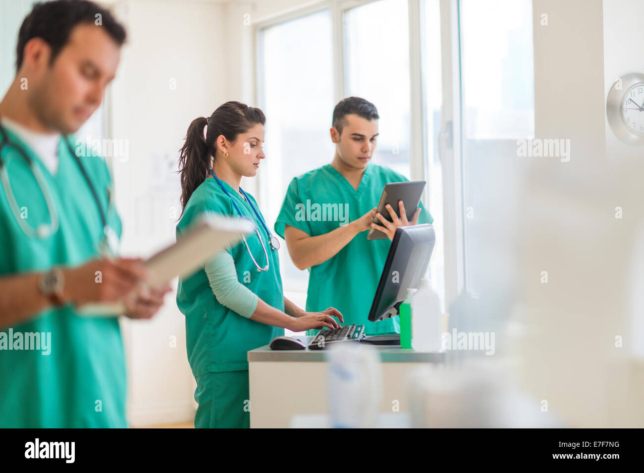 Hispanic nurses working in hospital Stock Photo - Alamy