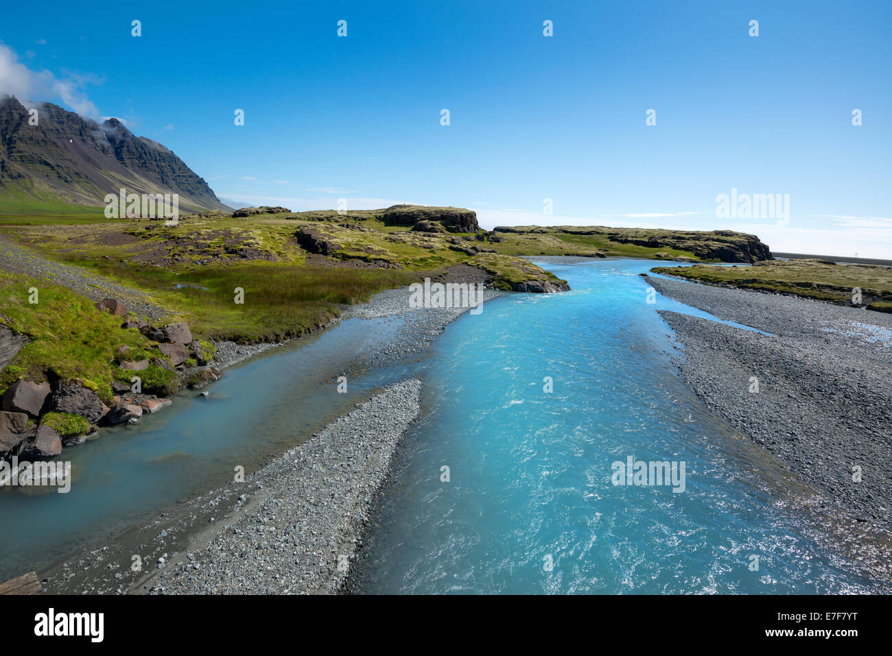 Beautiful landscape, river in wild Iceland Stock Photo - Alamy
